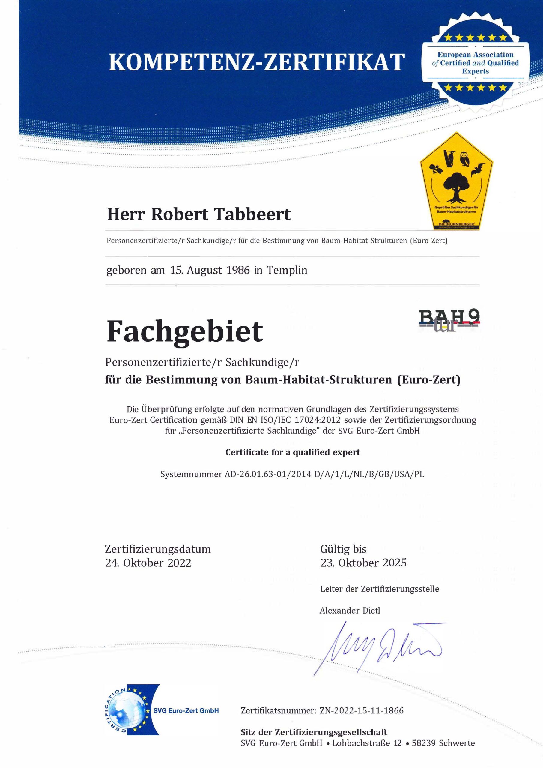 Baum-Habitate / Habitatbäume - AST Ast & Strauch Tabbert, Rüthnik ...